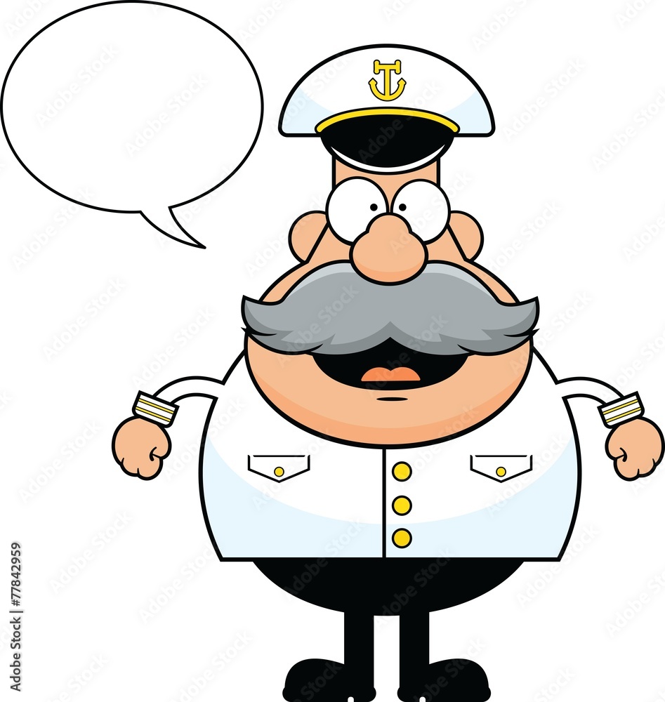 Cartoon Old Boat Captain Happy Stock Vector | Adobe Stock