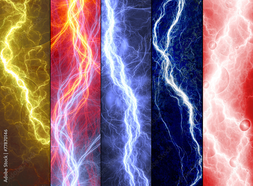 Five lightning banners Stock Illustration | Adobe Stock