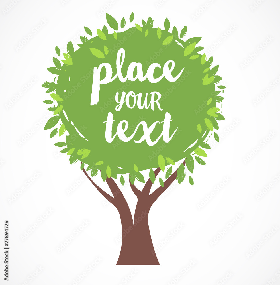 vector tree illustration, background with a place for text Stock Vector ...