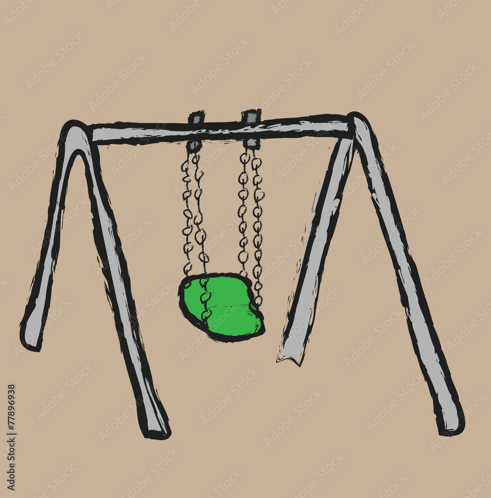 cartoon swing, illustration Stock Illustration | Adobe Stock