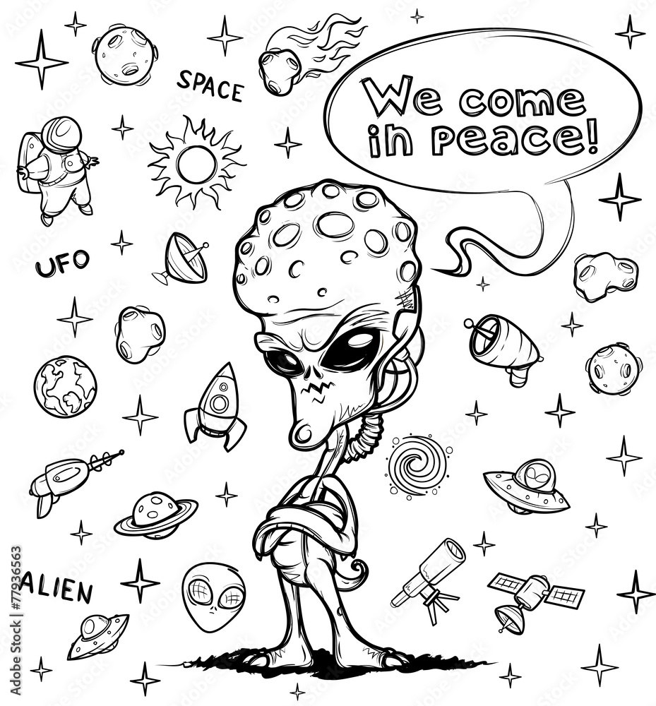 Big Head Alien Space