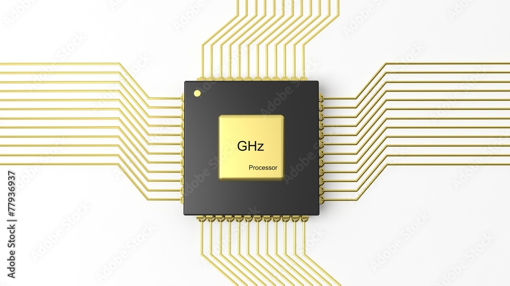 Computer microchip CPU isolated on white background Stock-Illustration ...