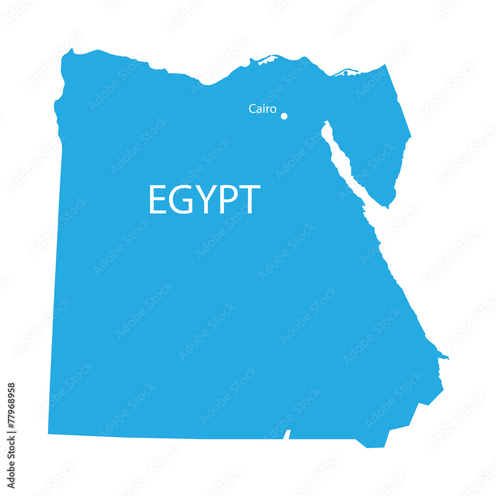 blue map of Egypt with indication of Cairo Stock Vector | Adobe Stock