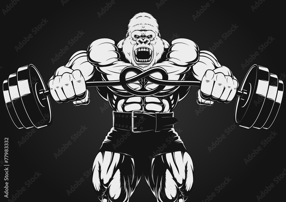 Strong monkey Stock-Vektorgrafik | Adobe Stock