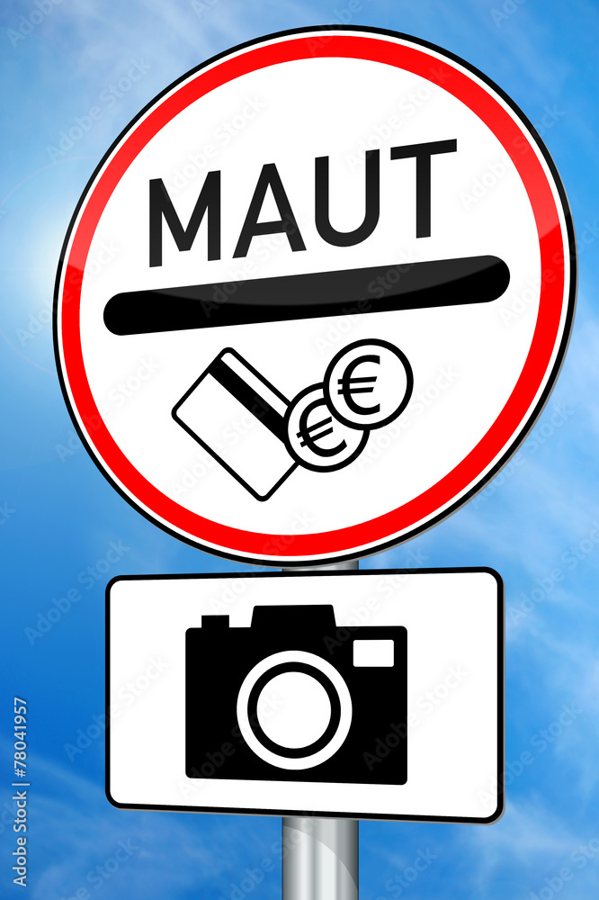 Verkehrszeichen Maut und Kennzeichenscan Stock Illustration | Adobe Stock