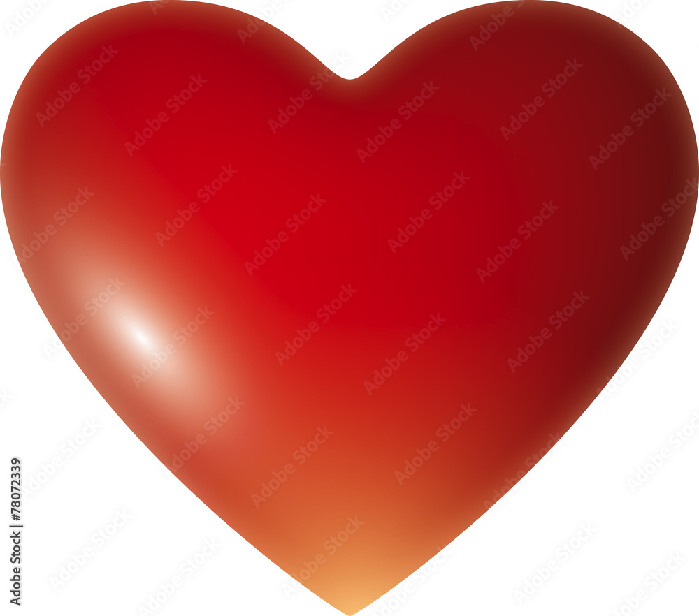 COEUR ROUGE 3D Stock Vector | Adobe Stock