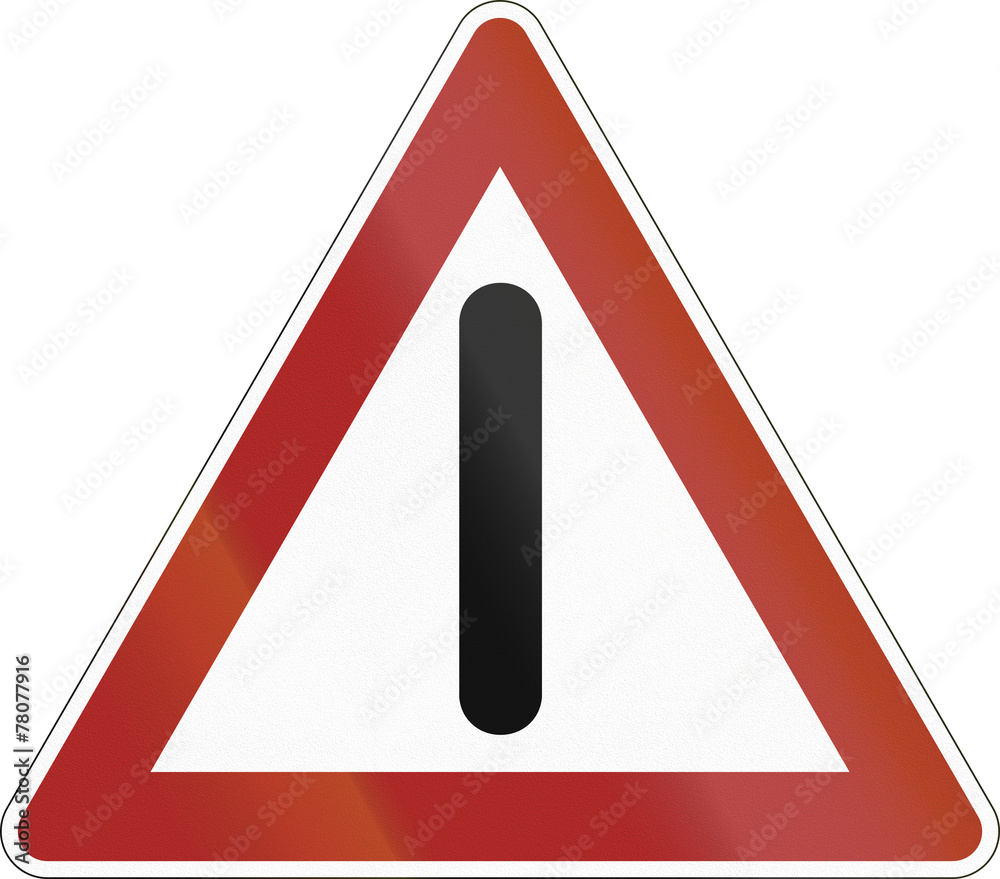 German warning sign for general dangers (Allgemeine Gefahrstelle) Stock ...