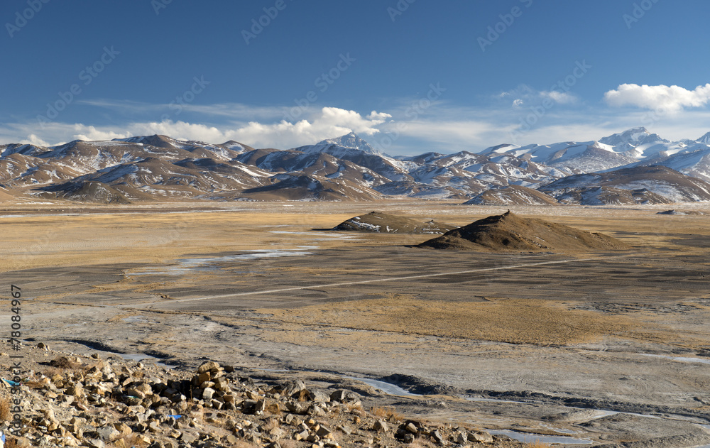 Tibetan plateau with Everest view, Tibet Stock Photo | Adobe Stock