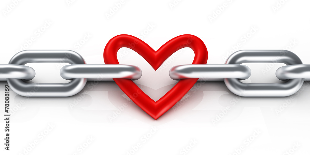 Chain with heart Stock Illustration | Adobe Stock