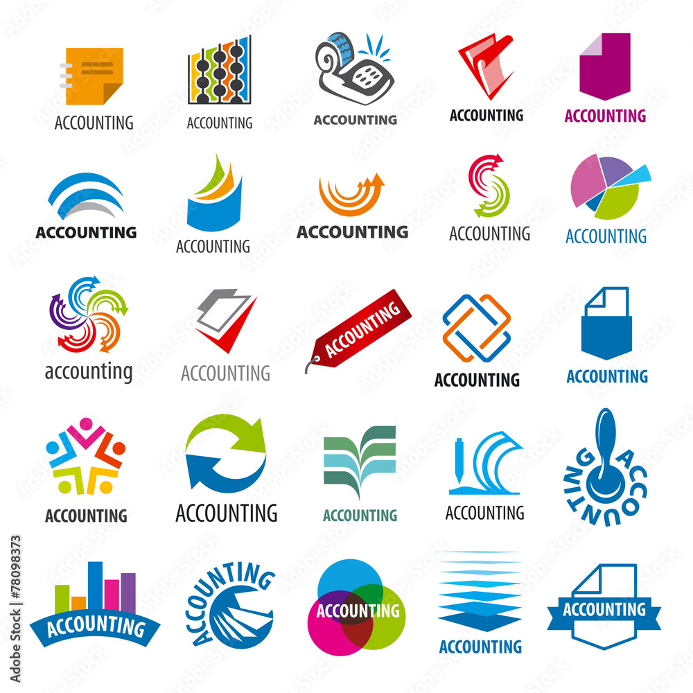 biggest collection of vector logos accounting report Stock Vector ...