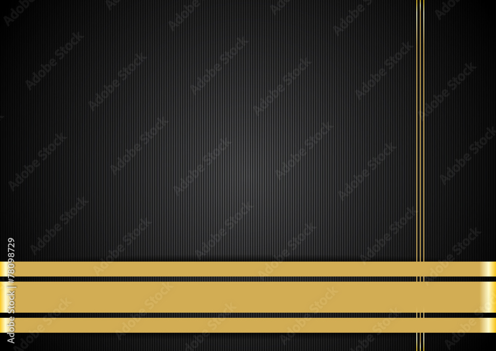 Black background with gold ribbons Stock Vector | Adobe Stock