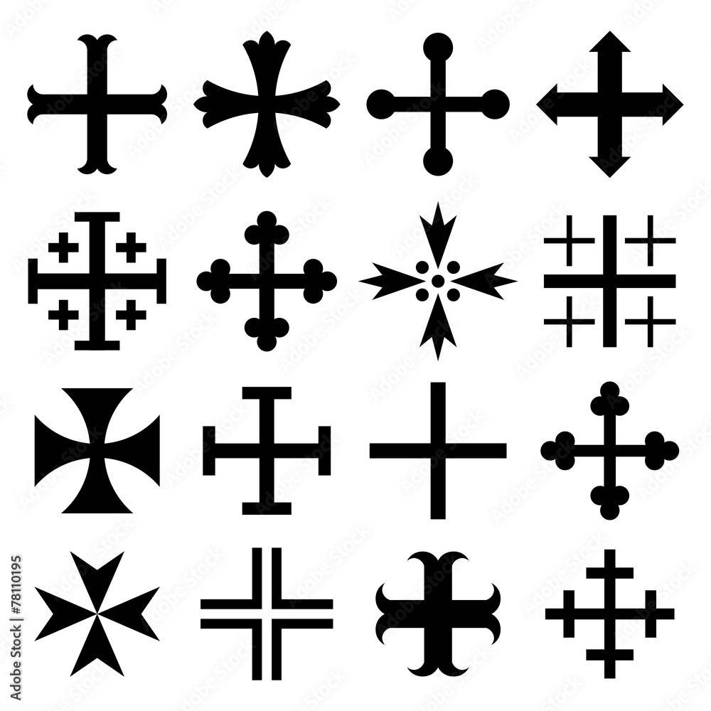 Heraldic Crosses Set Stock Vector | Adobe Stock