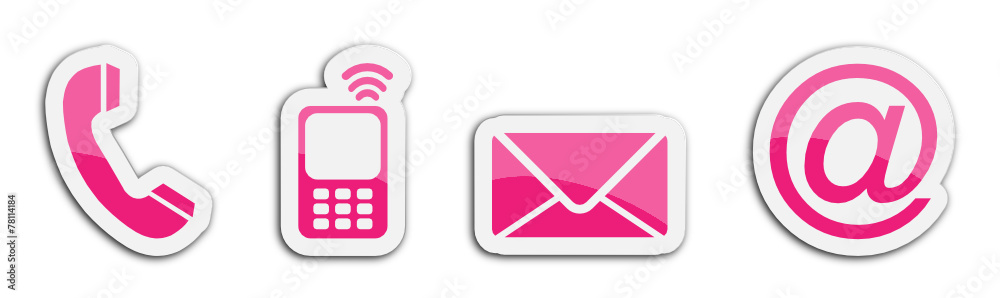 Four contacting sticker symbols in magenta Stock Vector | Adobe Stock