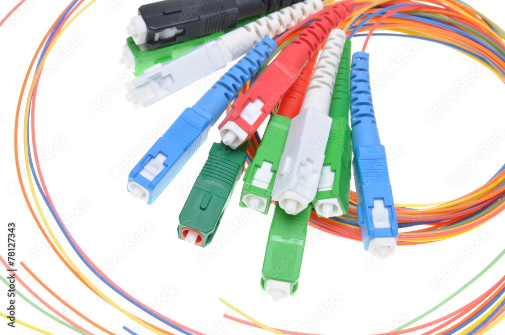 Fiber optic connectors and cables Stock Photo | Adobe Stock