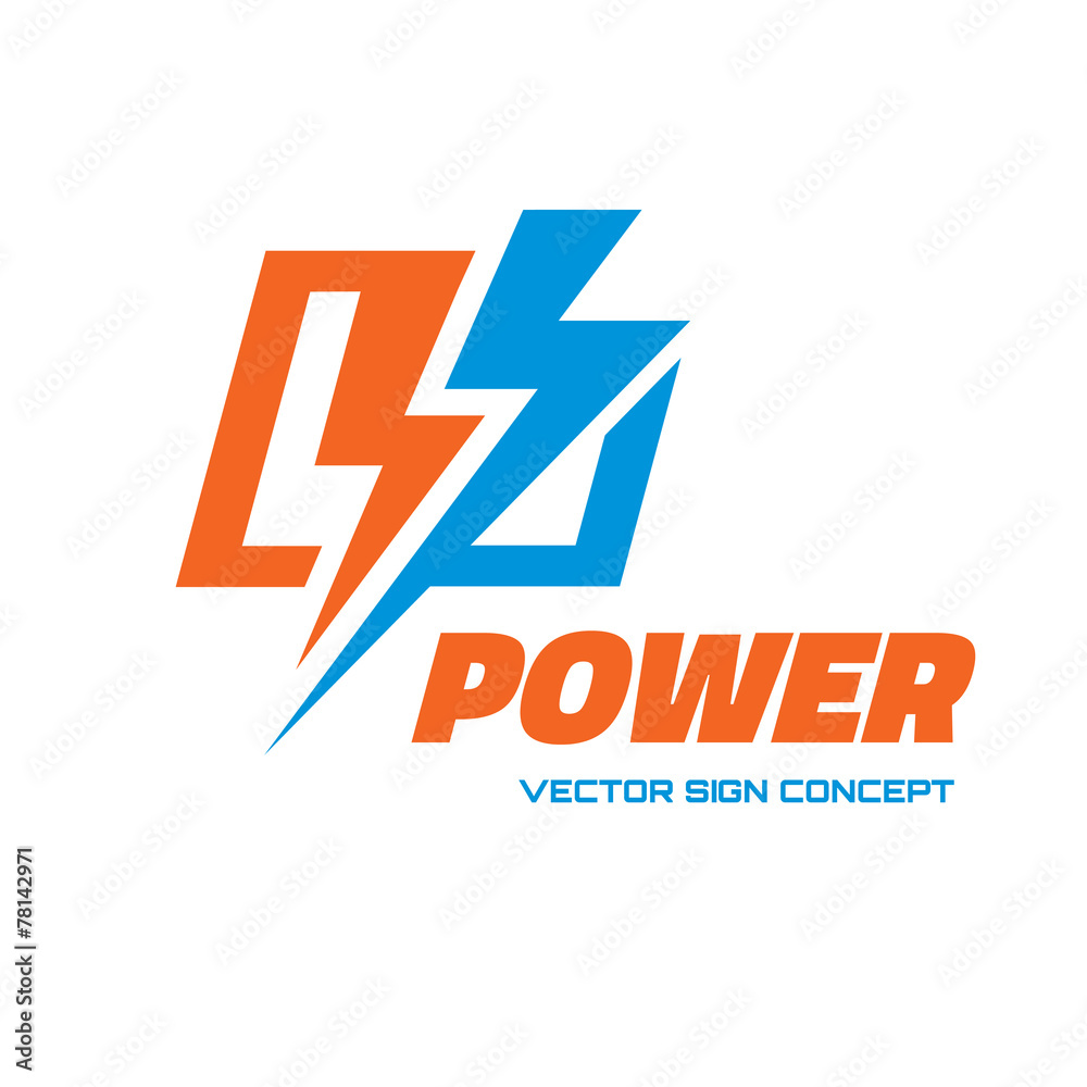 Power - vector logo. Lightning and electricity logo. Stock Vector ...