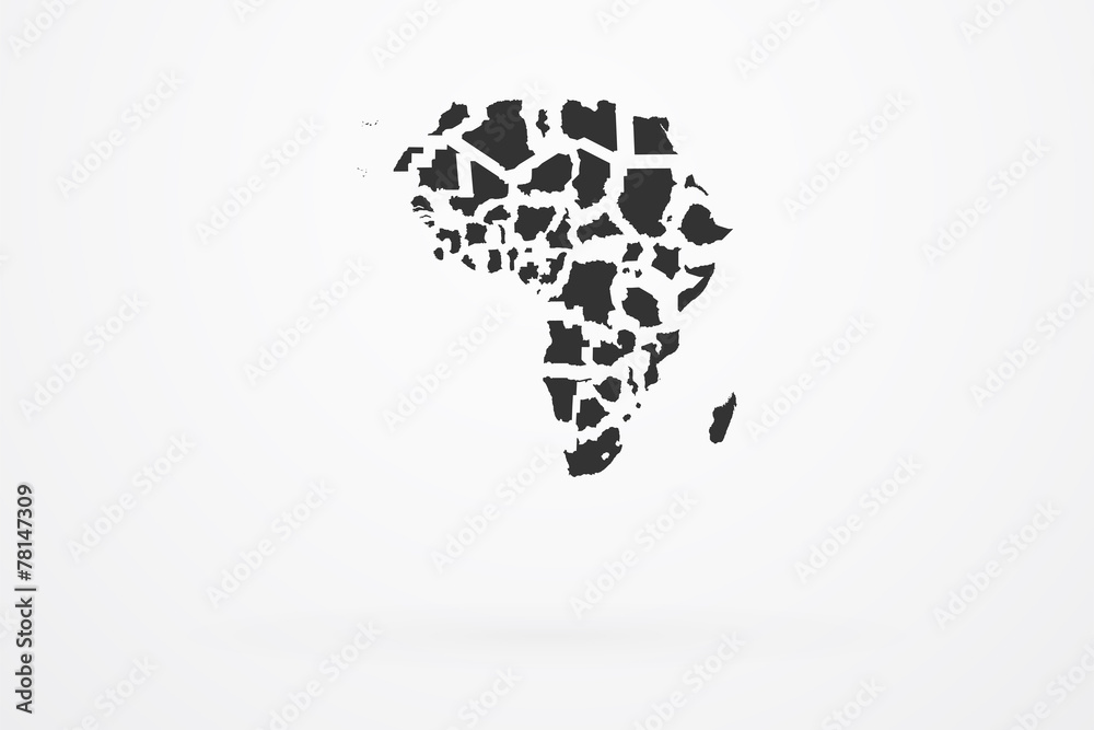 Africa Continent Map With Country Border Stock Vector | Adobe Stock