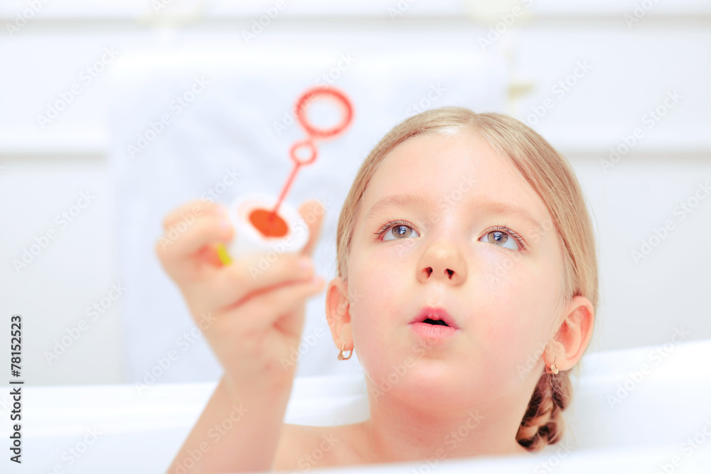 Cute Little Girl In The Bathroom Stock Photo Adobe Stock