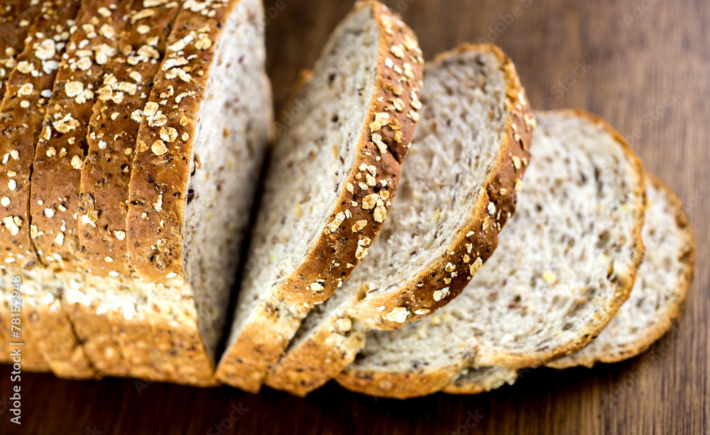 Macro closeup of delicious whole wheat bread Stock Photo | Adobe Stock