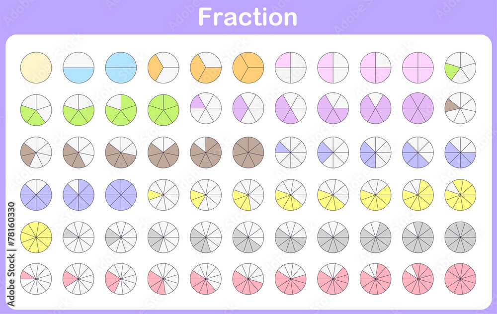 fraction for education Stock Vector | Adobe Stock