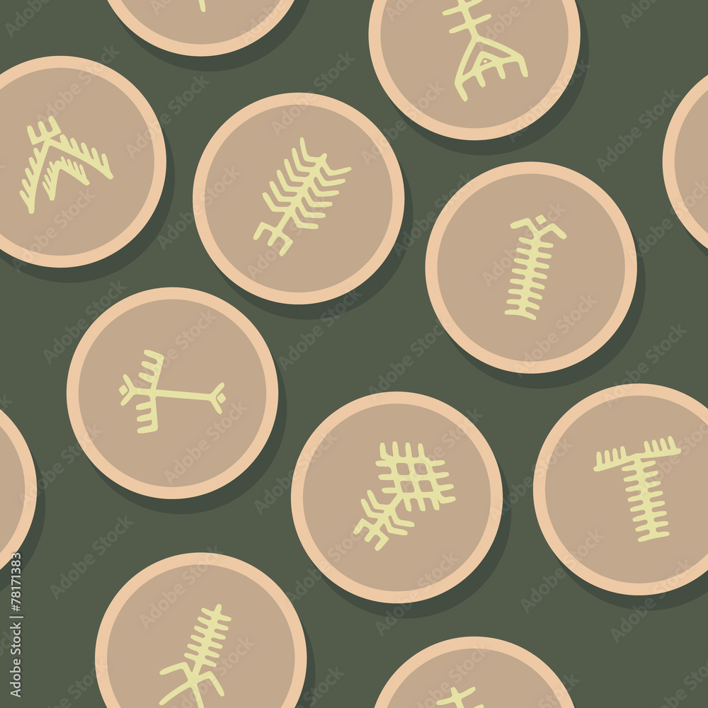 Seamless background with Touareg tattoo symbols Stock Vector | Adobe Stock