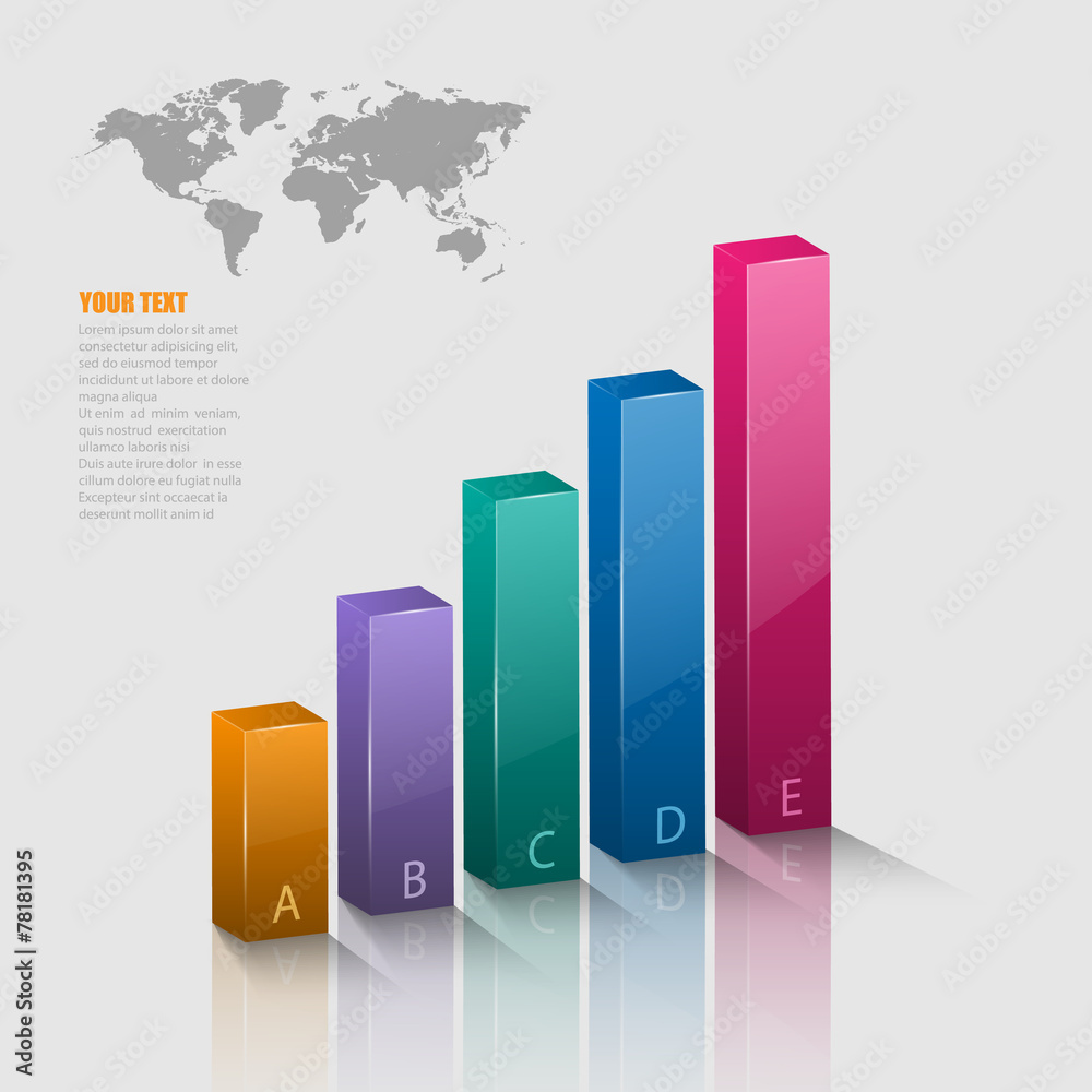 Vector illustration of 3d graph Stock Vector | Adobe Stock
