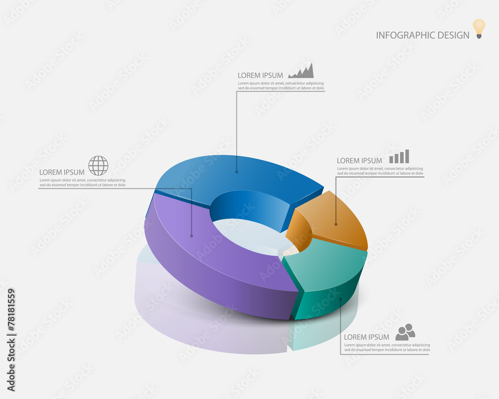 3d pie chart graph. vector illustration. Stock Vector | Adobe Stock