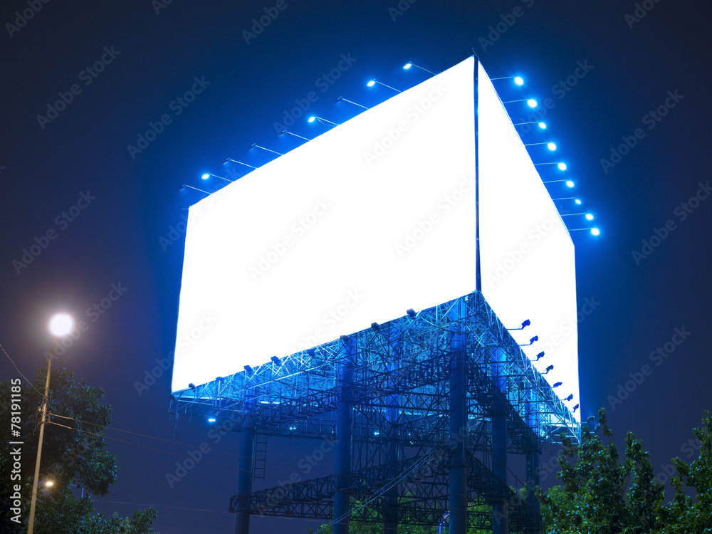 white billboard with lighting lamp Stock Photo | Adobe Stock