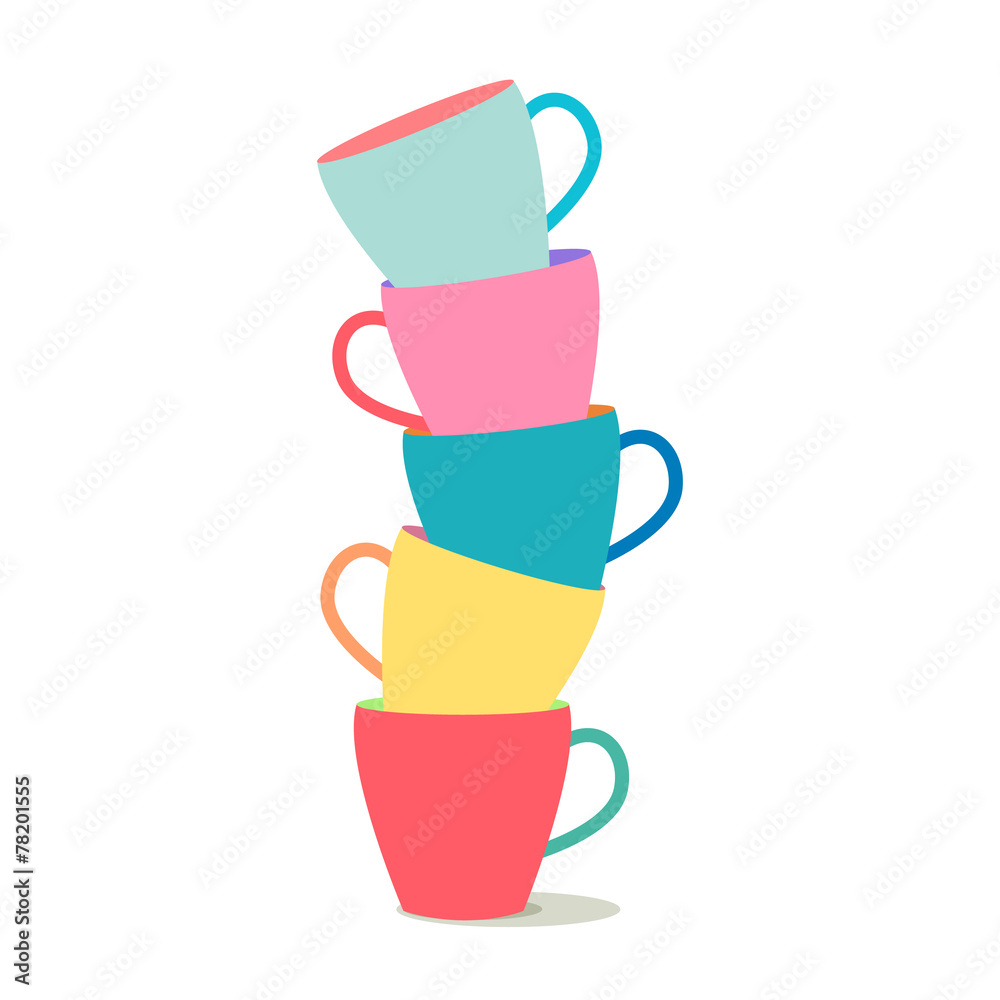 Cartoon Picture Of Stacked Cups
