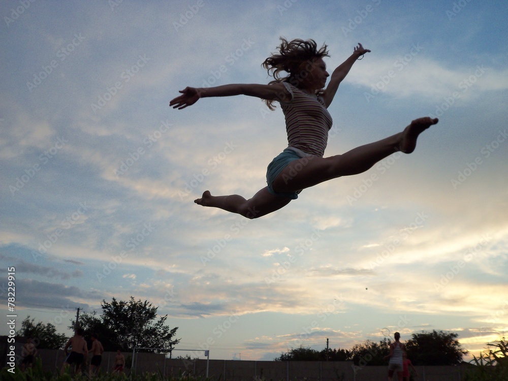 the split in the air Stock Photo | Adobe Stock