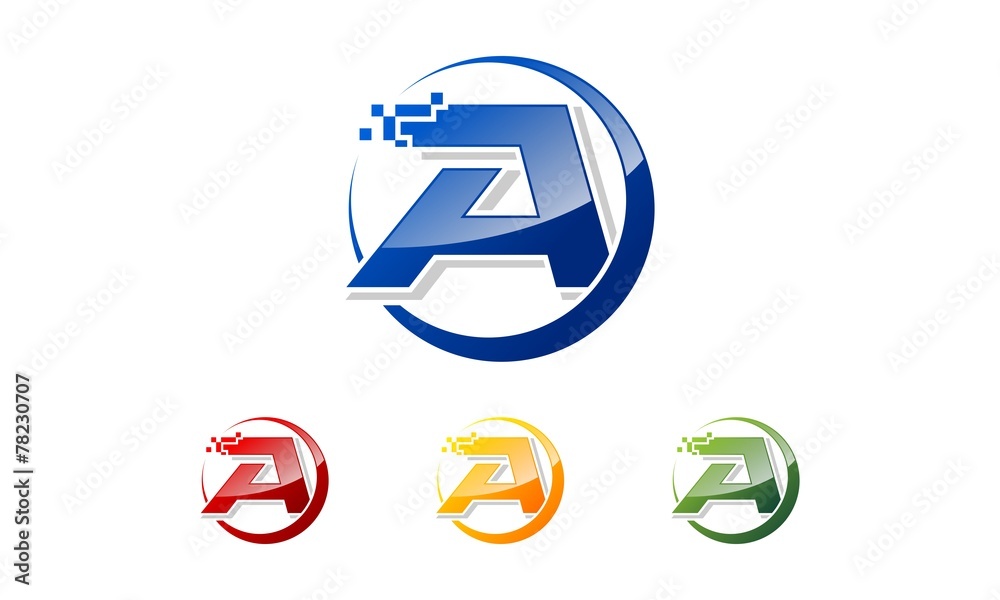 Letter A Tech Logo Vector Stock Vector | Adobe Stock