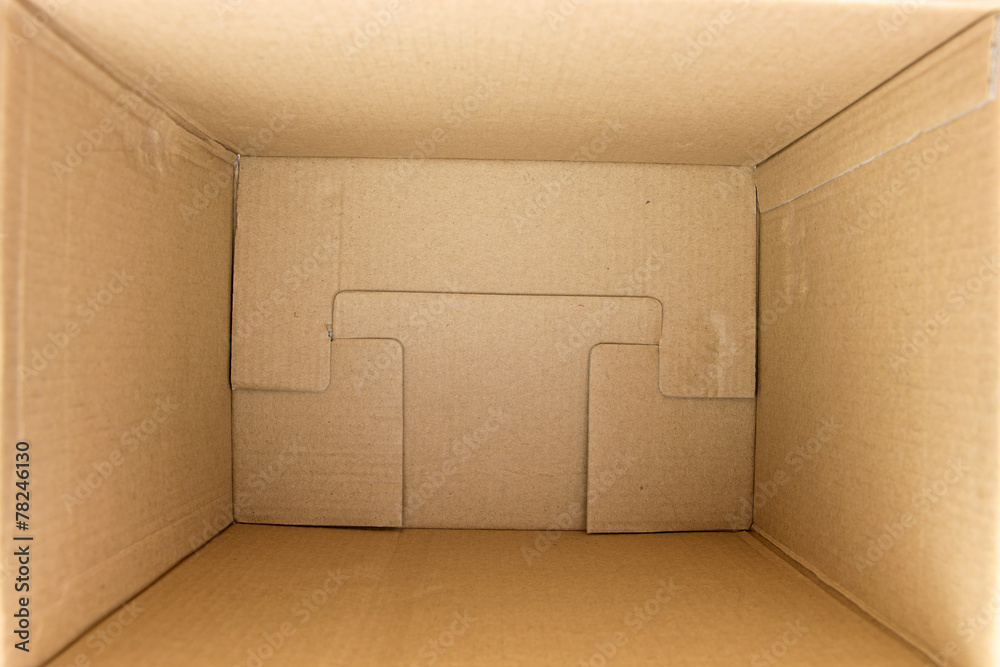 Inside of an empty square cardboard box Stock Photo | Adobe Stock