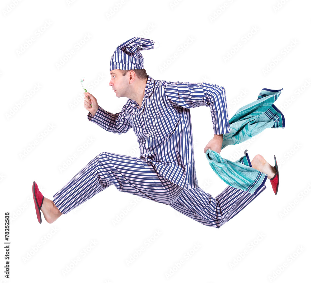 running sleeper isolated on white background Stock Photo | Adobe Stock