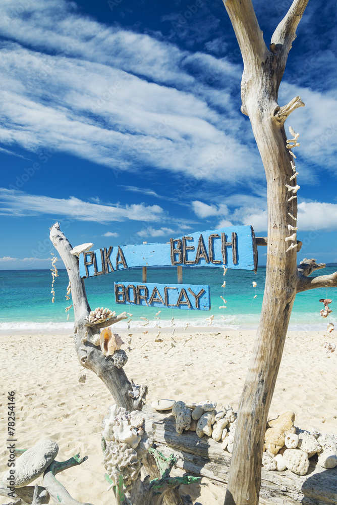 puka beach in boracay island philippines Stock Photo | Adobe Stock