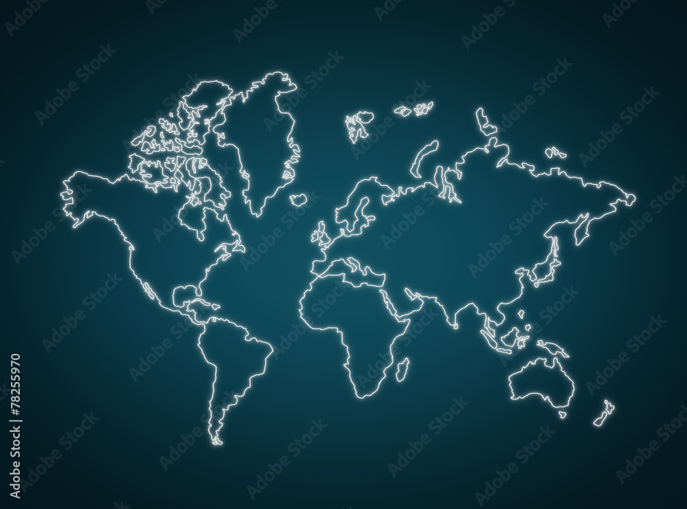 contour of world map Stock Illustration | Adobe Stock