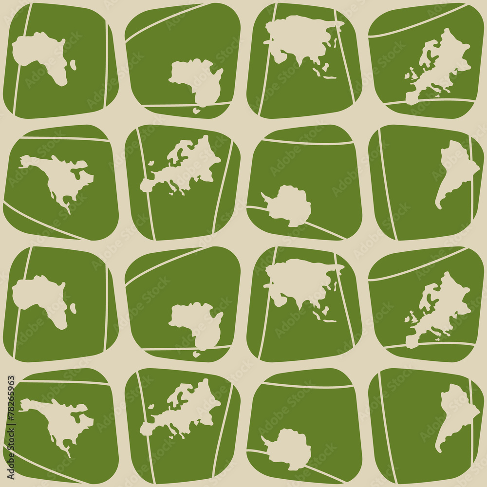 seamless background with continents and parts of the world Stock Vector ...