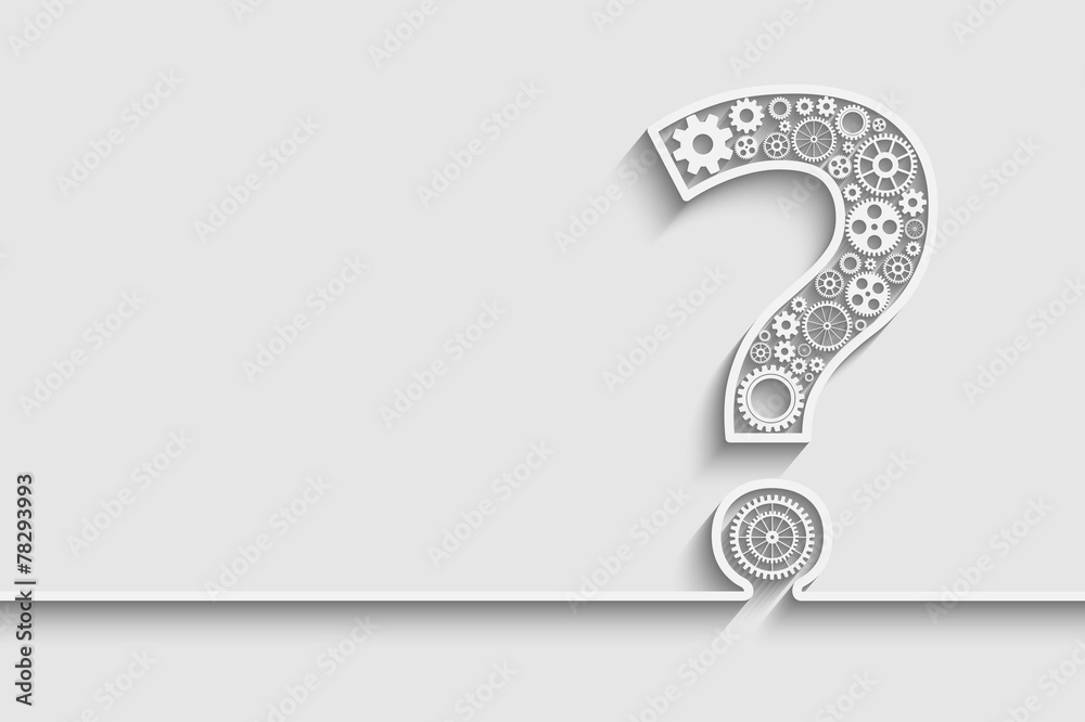 Question mark from gears Stock Vector | Adobe Stock