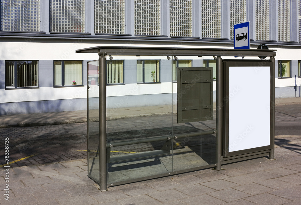 The bus-stop back side view Stock Photo | Adobe Stock