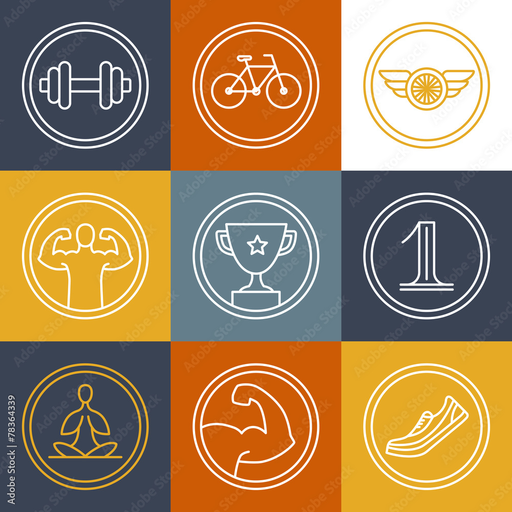 Vector crossfit and fitness logos and emblems Stock Vector | Adobe Stock