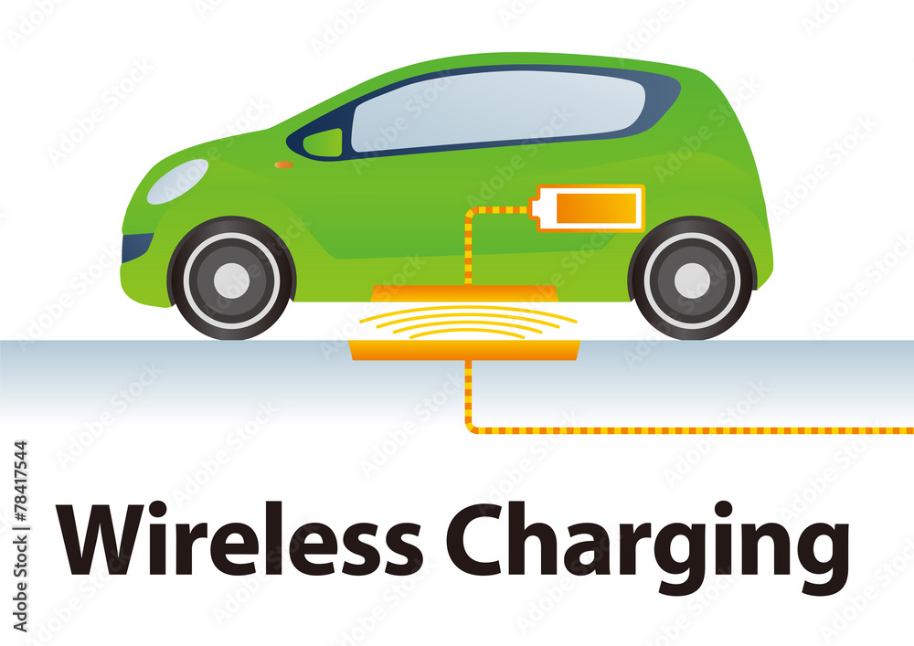 Wireless charging System for electric vehicles Stock Vector | Adobe Stock