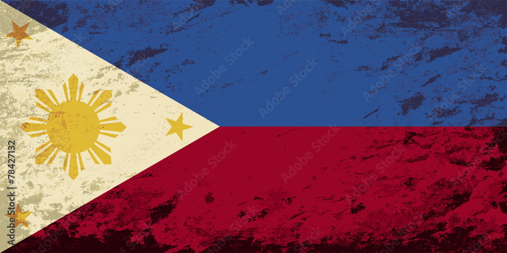 Philippines flag. Grunge background. Vector illustration Stock Vector ...