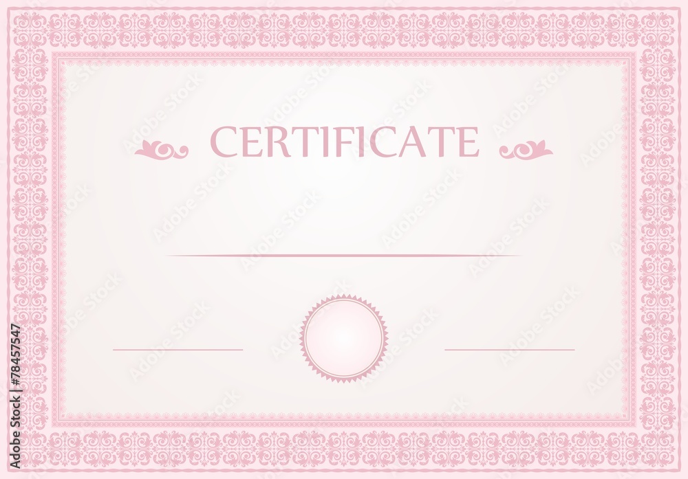 Certificate borders and template in pastel pink colors Stock Vector ...