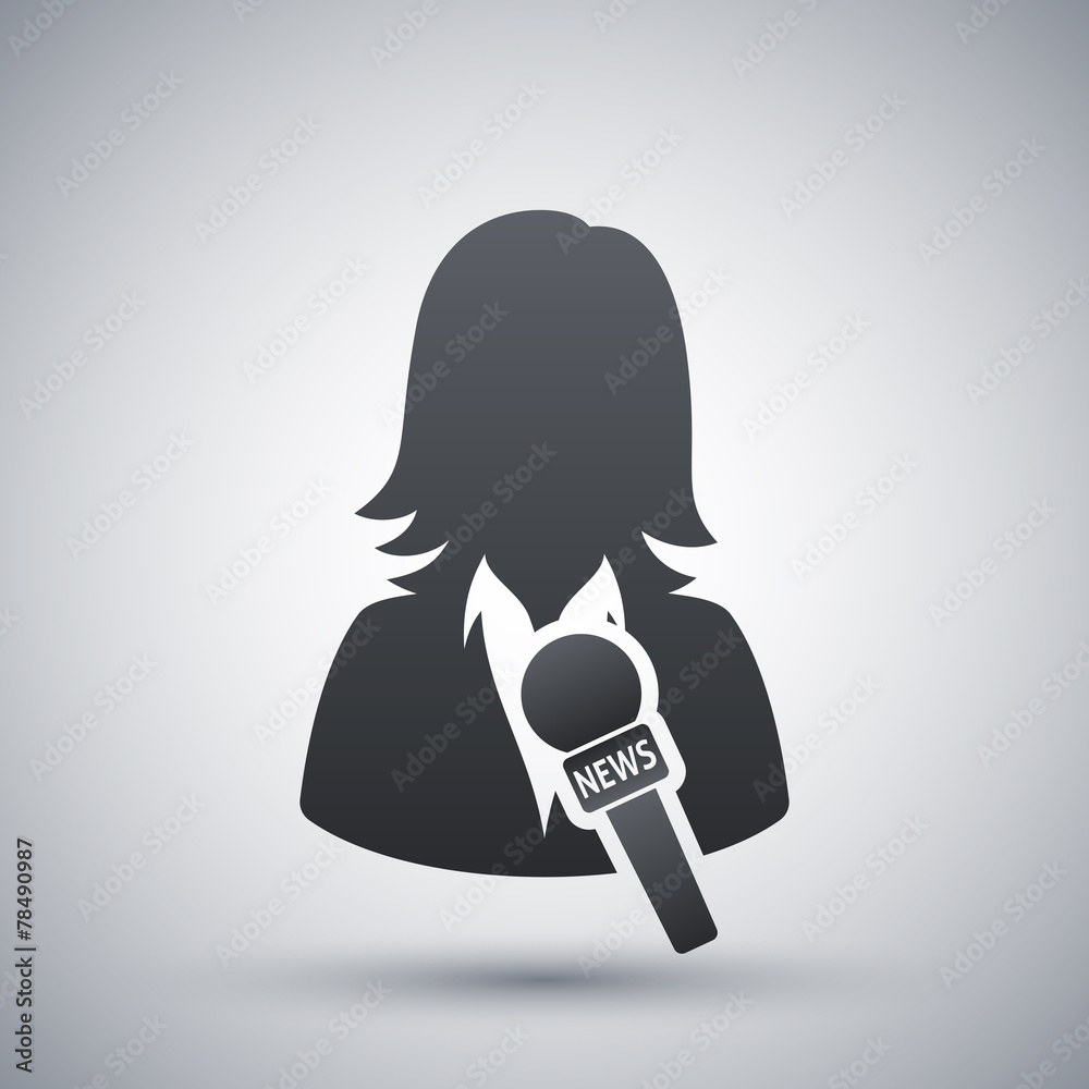 News reporter icon, vector Stock Vector | Adobe Stock