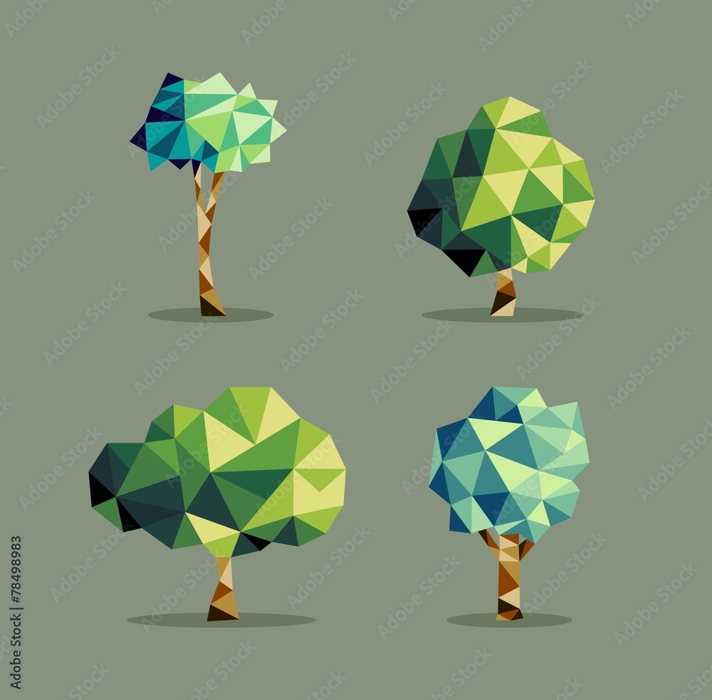 Abstract triangle Tree set Stock-Vektorgrafik | Adobe Stock