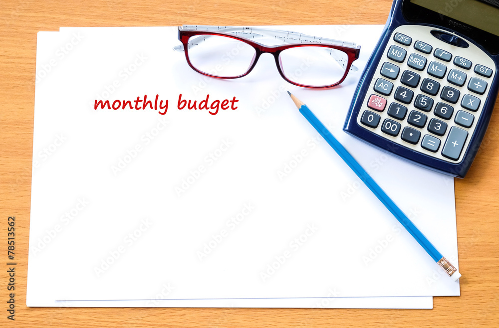 Monthly budget on paper background, financial concept Stock Photo ...