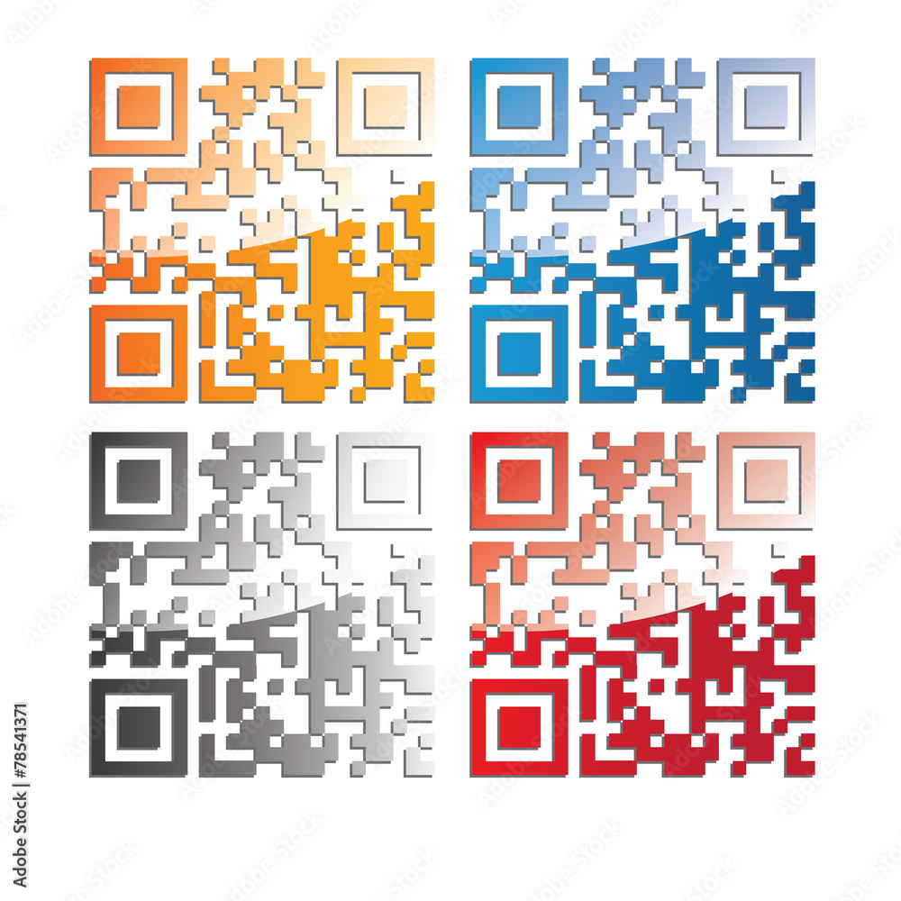 Vector color QR code symbol set Stock Vector | Adobe Stock