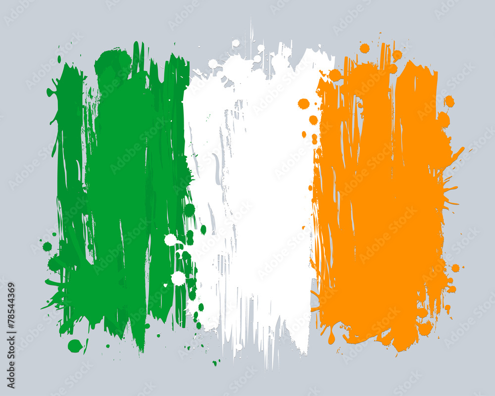 Vector flag of Ireland. Graffiti in grange style with brush stro Stock ...