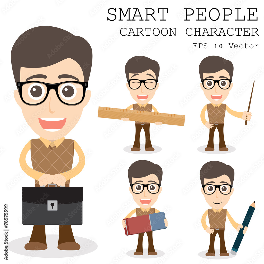 Smart people cartoon character eps 10 vector illustration vector de ...