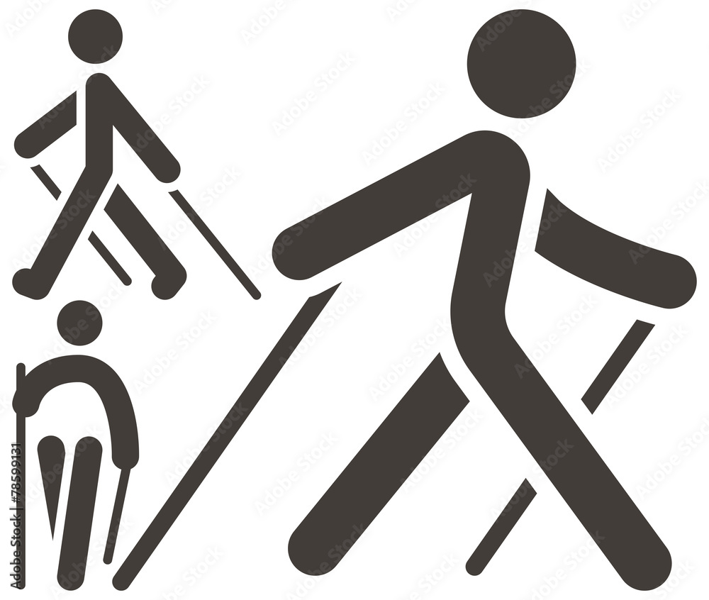 Nordic Walking icons Stock-Illustration | Adobe Stock