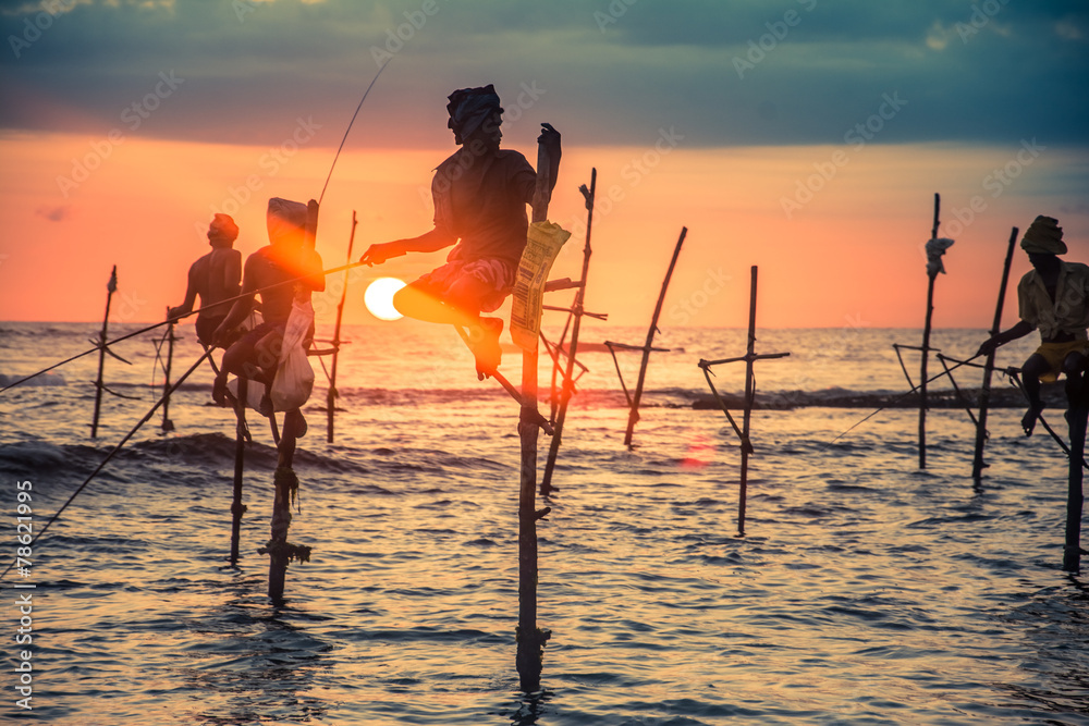 Standing on the single timber pole can only found in Sri Lanka Photos ...