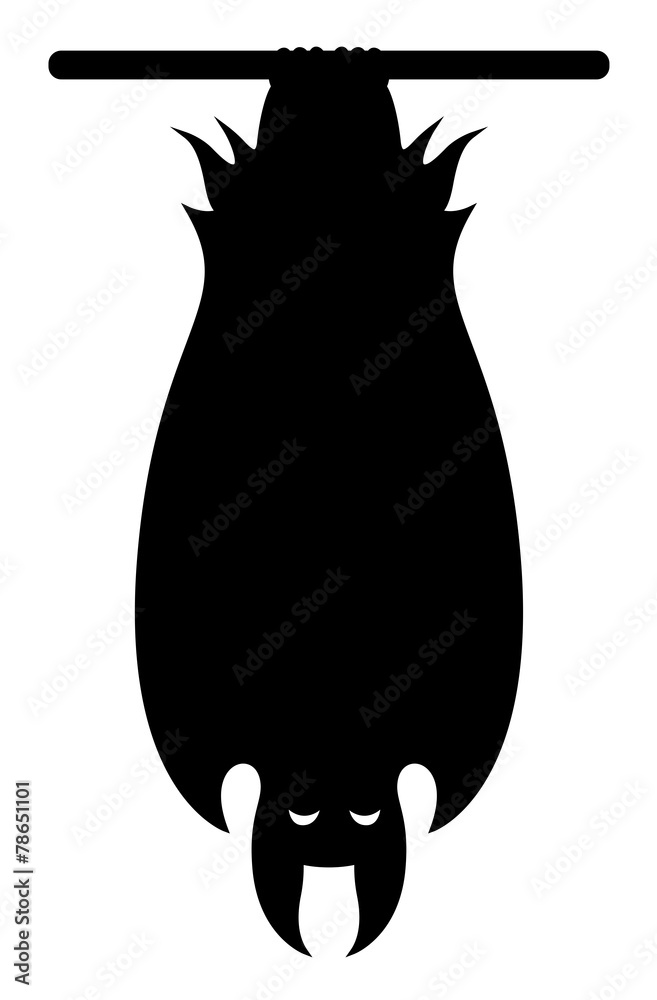 Bat Hanging Upside Down - Halloween Vector Illustration Stock Vector ...
